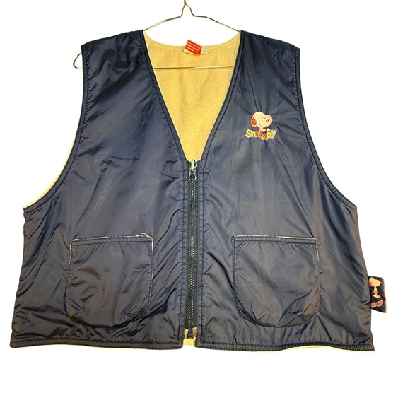 Jackets & Coats | Vintage Kids Snoopy Blue Fleece Lined Vest ...